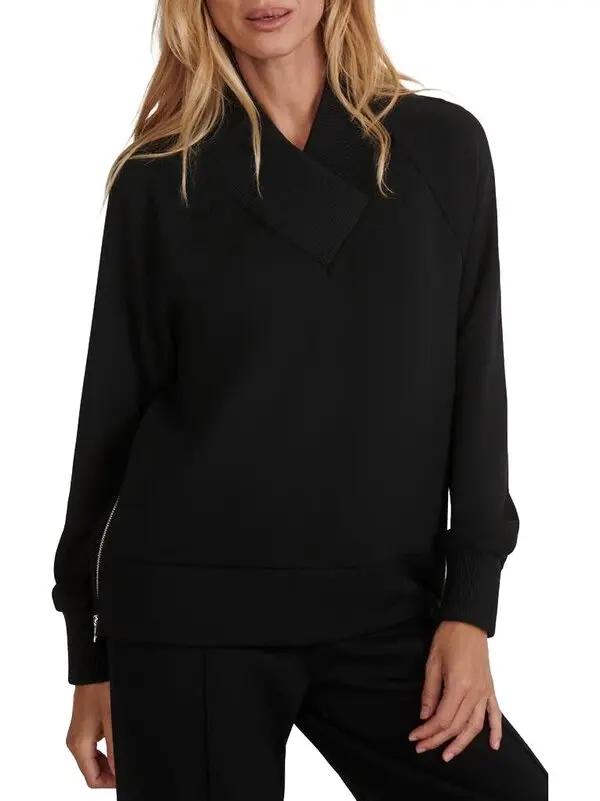 Varley Macie Zip Hem Sweatshirt - Black