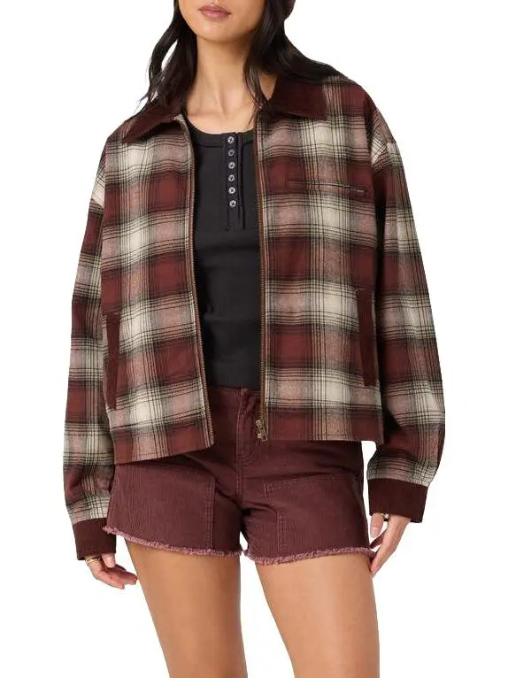 O'Neill Dakota Plaid Cotton Jacket - Chocolate