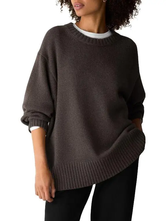 Eileen Fisher Organic Cotton & Recycled Cashmere Crewneck Sweater - Cobblestone