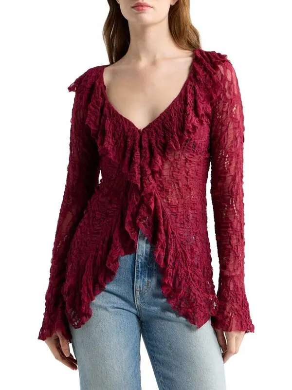 Free People Laney Cardigan - Cabernet