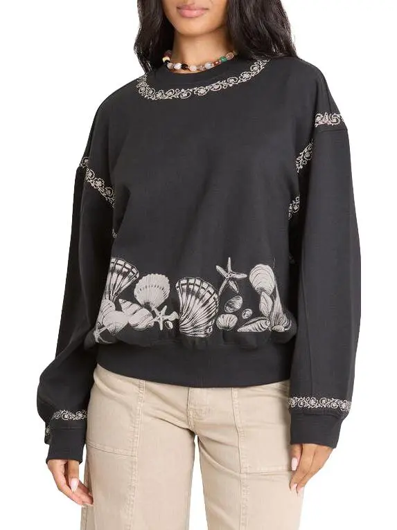BILLABONG Sea Treasure Kendal Graphic Sweatshirt - Black Sands