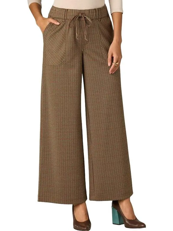 Wit & Wisdom Pull-on Wide Leg Pants - Wheat/red Multi
