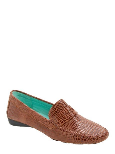 Robert Zur Anna Croc Embossed Loafer - Luggage