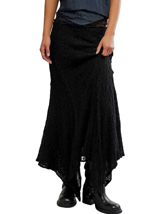 Free People Bella Lace Mermaid Skirt - Black