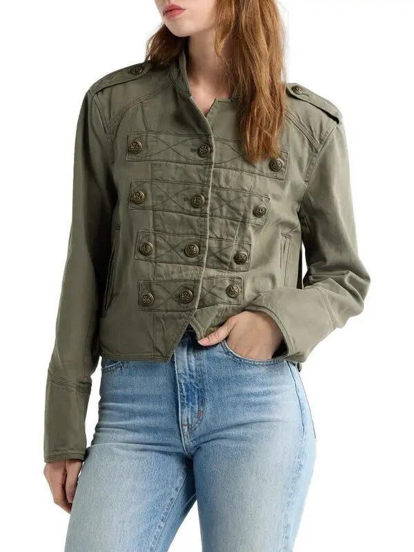 Free People Ryland Cotton & Linen Band Jacket - Laurel Canyon