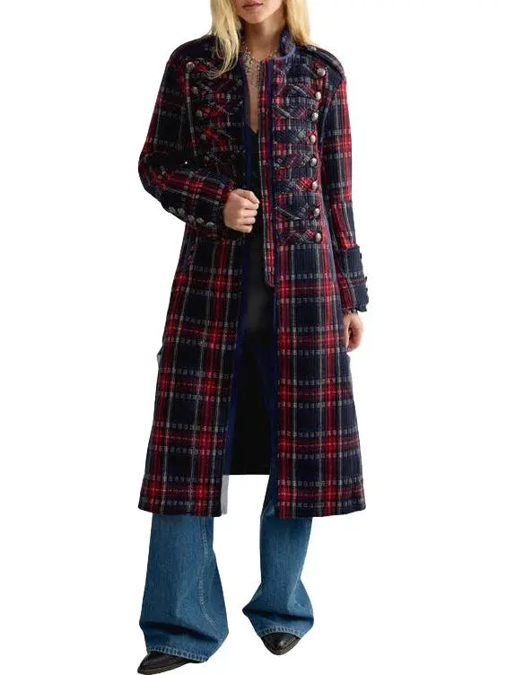 Free People Ace Of Swords Tartan Coat - Dark Combo