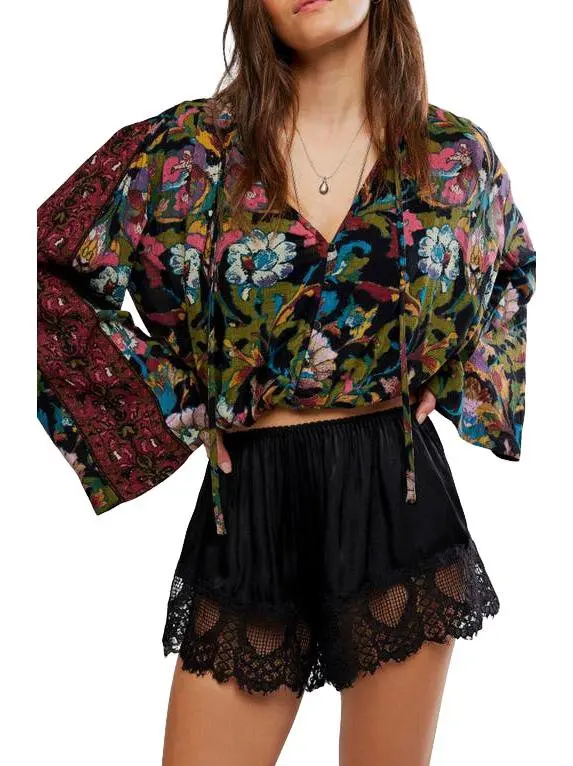 Free People Juliette Printed Top - Black Combo