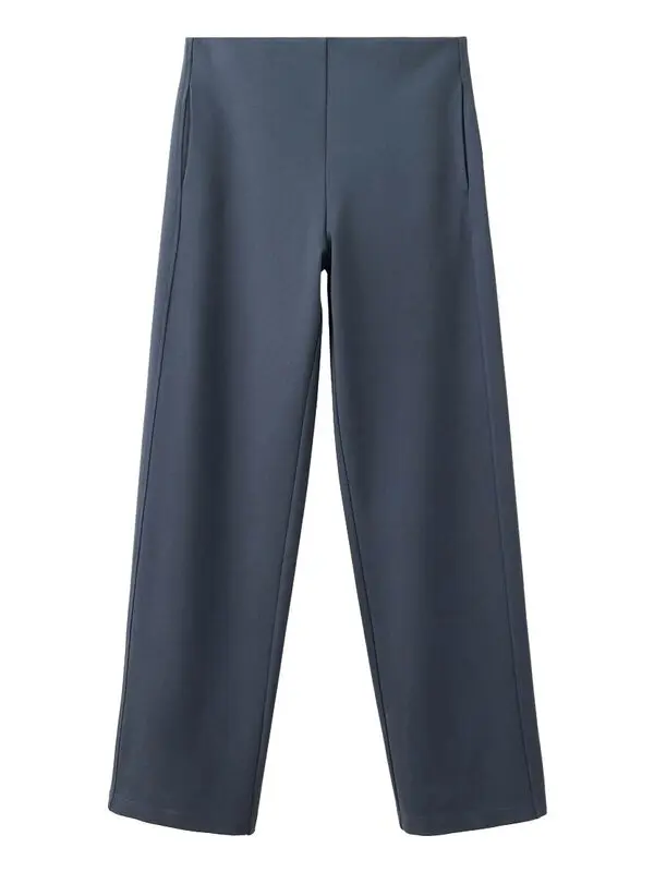 Mango Knit Straight Leg Pants - Blue