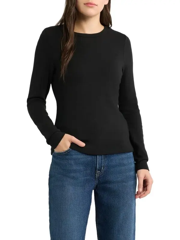 CITY BLUES Long Sleeve Crewneck T-shirt - Black
