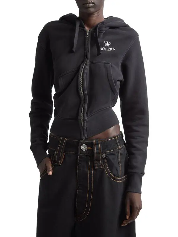 Vaquera Twisted Cotton Fleece Hoodie - Black