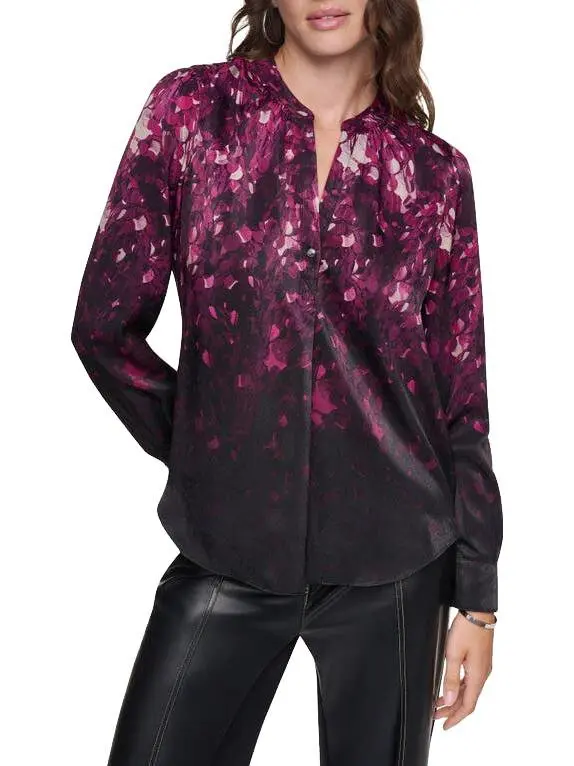 Dkny Pleated Long Sleeve Top - Paillette