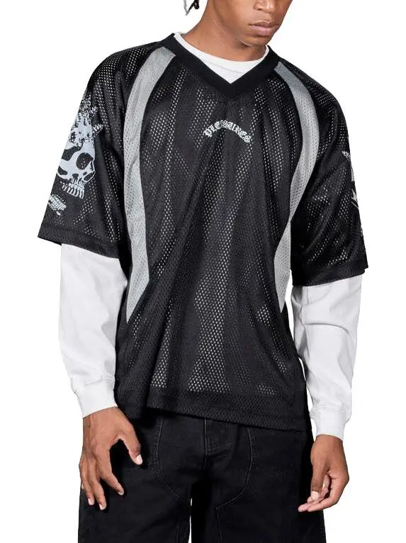 PLEASURES Screws Mesh Football Jersey - Black