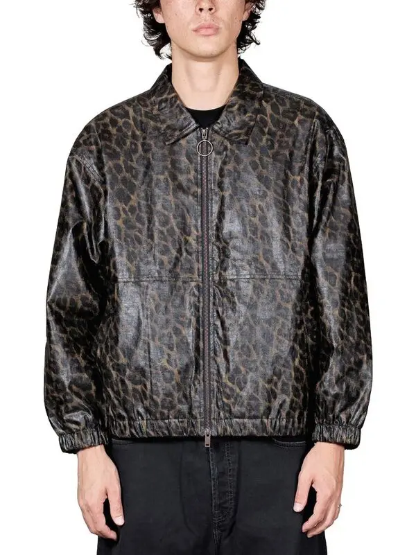PLEASURES Print Waxed Cotton Jacket - Leopard
