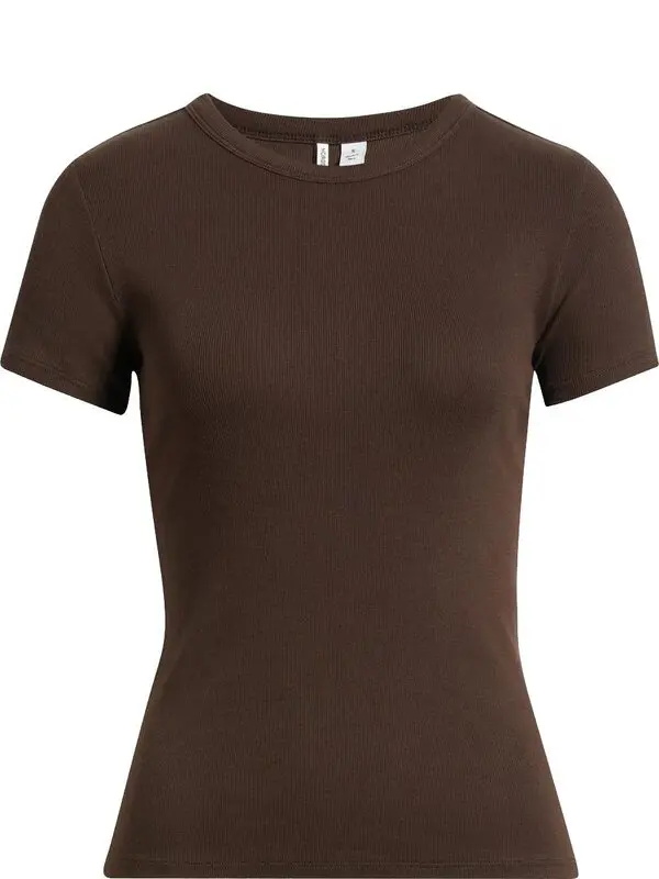 Nordstrom Ribbed Crewneck T-shirt - Brown Mole