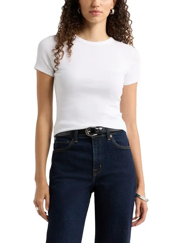 Nordstrom Ribbed Crewneck T-shirt - White