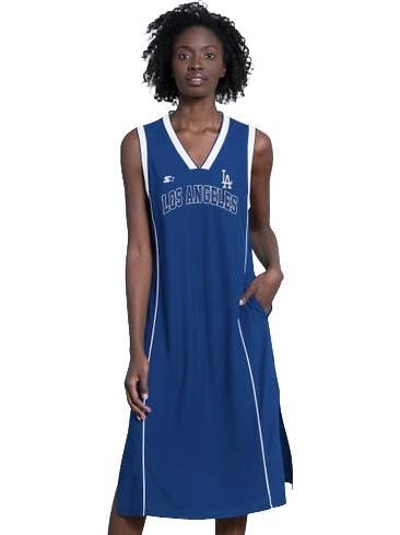 STARTER Los Angeles Dodgers Line Up Sneaker Sleeveless Maxi Dress - Royal
