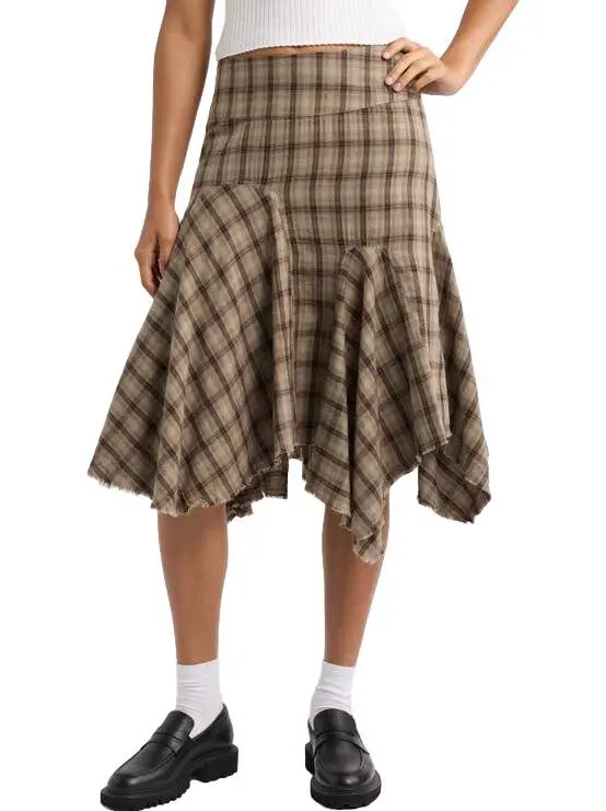BDG URBAN OUTFITTERS Orla Spliced Midi Skirt - Brown