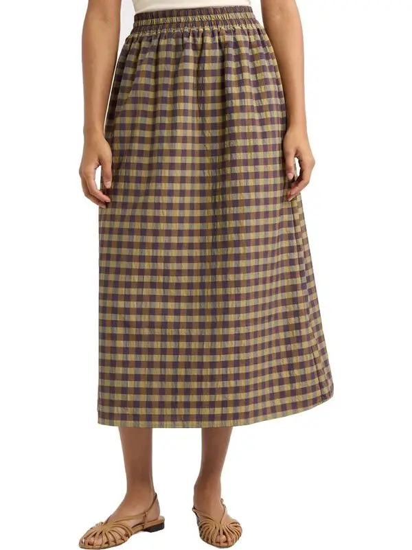 Rails Dax Check Midi Skirt - Tapenade Check
