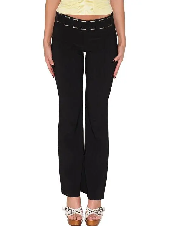TIGER MIST Jetta Low Rise Flared Pants - Black