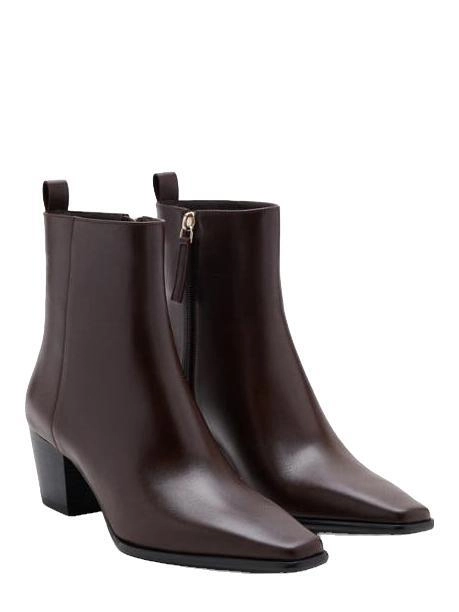 Mango Hielo1 Leather Ankle Boot - Chocolate