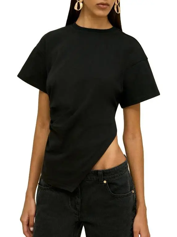 Cult Gaia Cata Asymmetrical T-shirt - Black