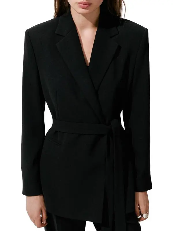 Mango Iguana One Button Blazer - Black