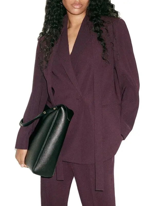 Mango Iguana One Button Blazer - Maroon