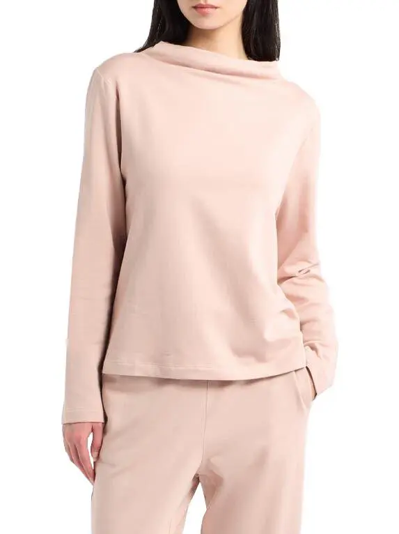 Eileen Fisher Funnel Neck Long Sleeve Top - Opal
