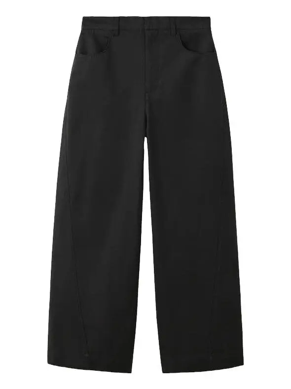 Mango Mid Rise Balloon Twill Pants - Black
