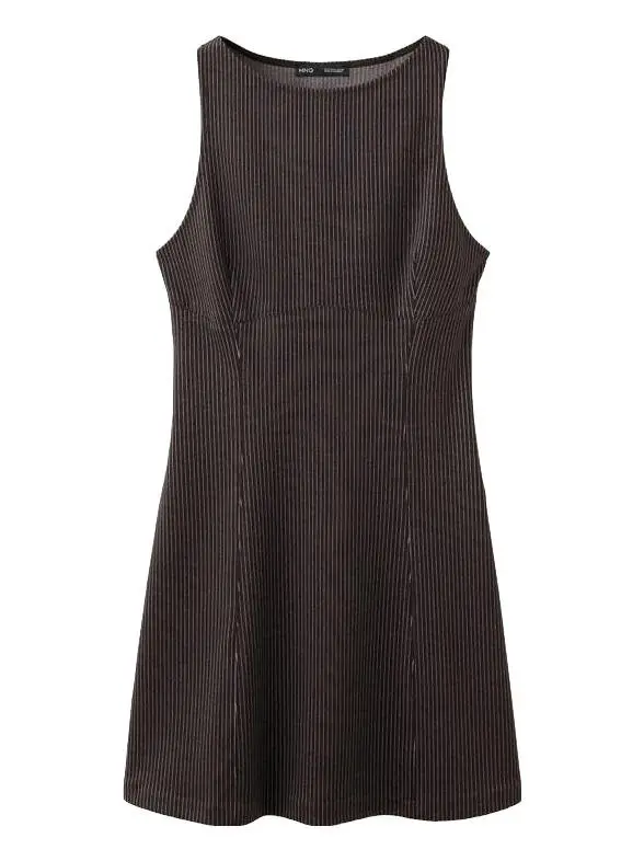 Mango Pinstripe Minidress - Brown