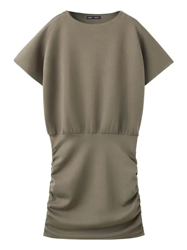 Mango Drop Waist Minidress - Brown
