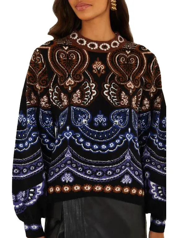 Farm Rio Nicole Knit Sweater - Brown