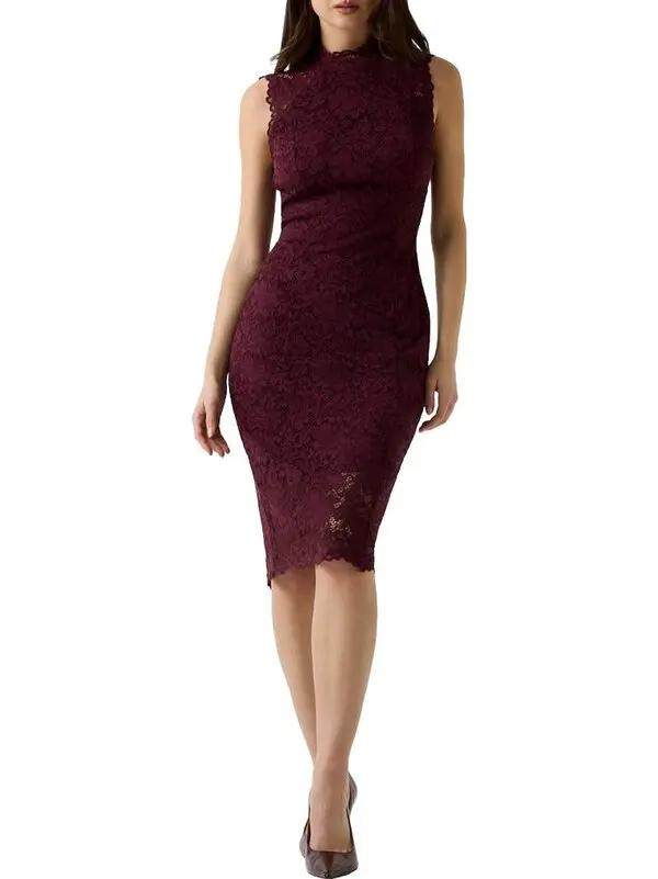 MARCIANO Michelle Sleeveless Lace Midi Dress - A40t-open