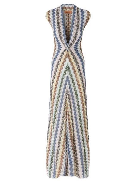 Missoni Long Lace Dress With Knot Detail - Multicoloured