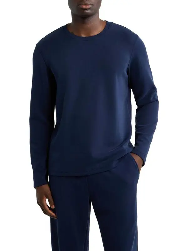 Daniel Buchler Soft Long Sleeve Pullover - Space Navy