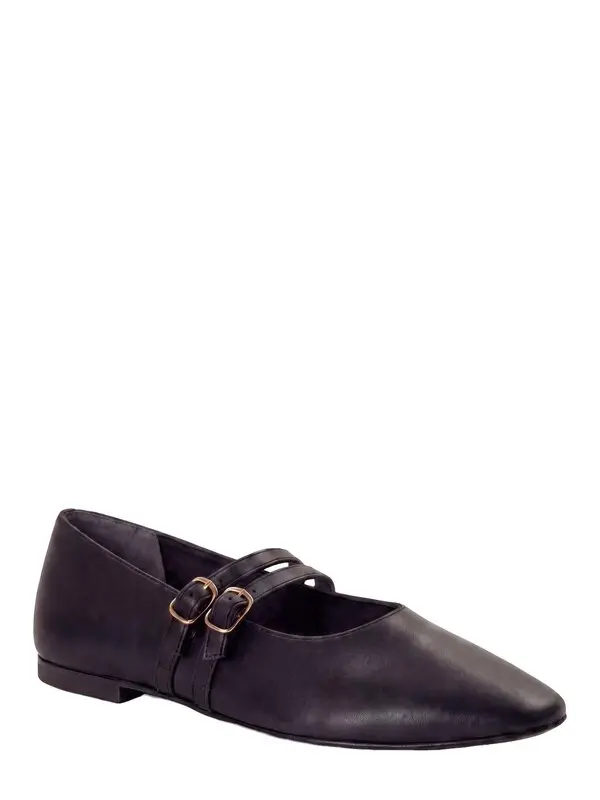 MENINA STEP Amelie Double Strap Mary Jane Flat - Black