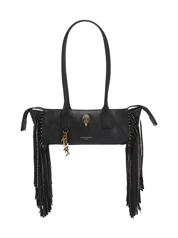 Kurt Geiger Sloane Fringe East/west Shoulder Bag - Black
