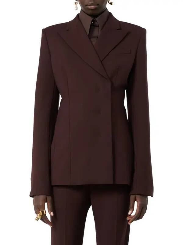 Sportmax Ciocca Stretch Virgin Wool Jacket - Plum