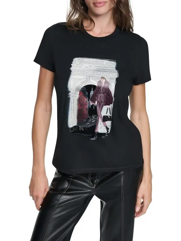 Dkny Washington Square Arch Graphic T-shirt - Black
