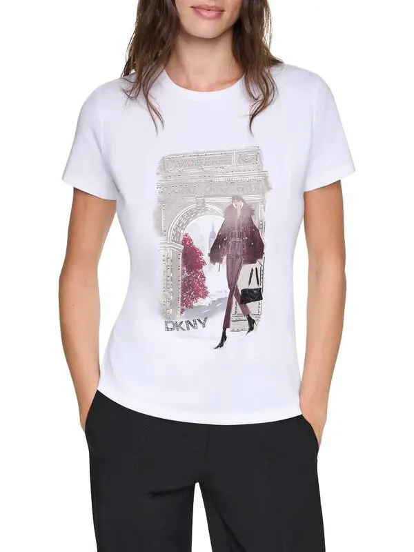 Dkny Washington Square Arch Graphic T-shirt - White