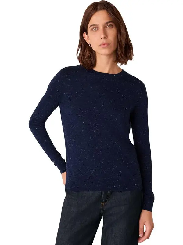 Whistles Annie Sparkle Knit Jumper - Navy