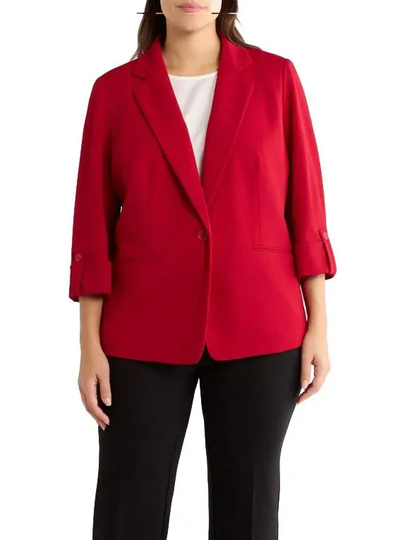 Anne Klein One-button Blazer - Vermillion