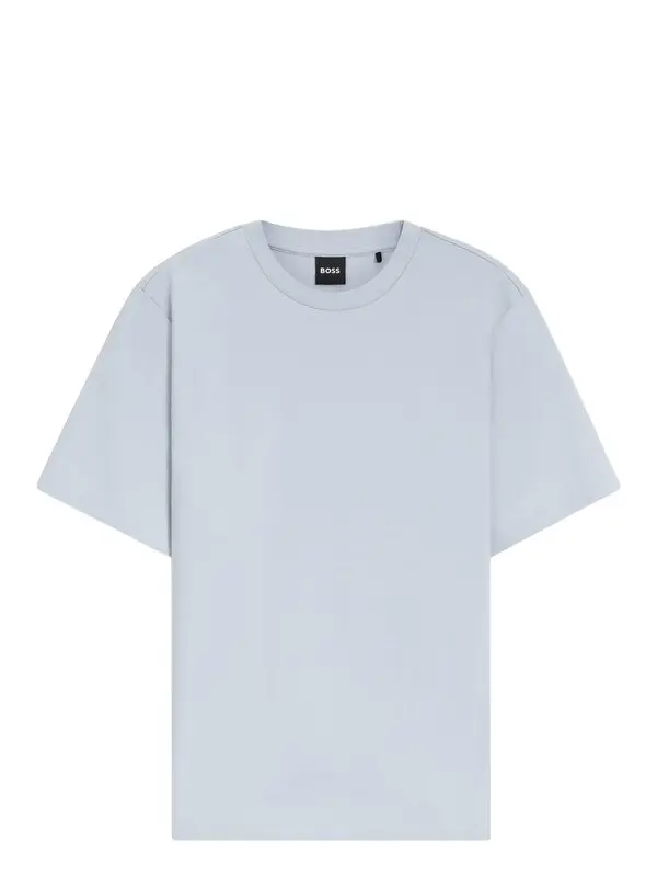 BOSS Relaxed-fit T-shirt In Mercerized Cotton - Light Blue