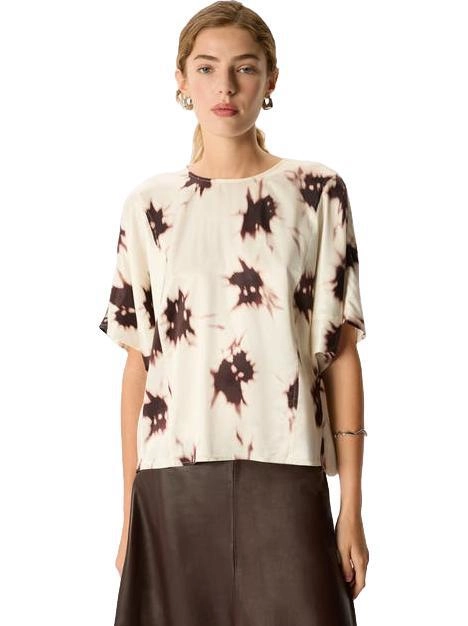 Whistles Shadow Floral Viscose Blouse - Ivory/multi