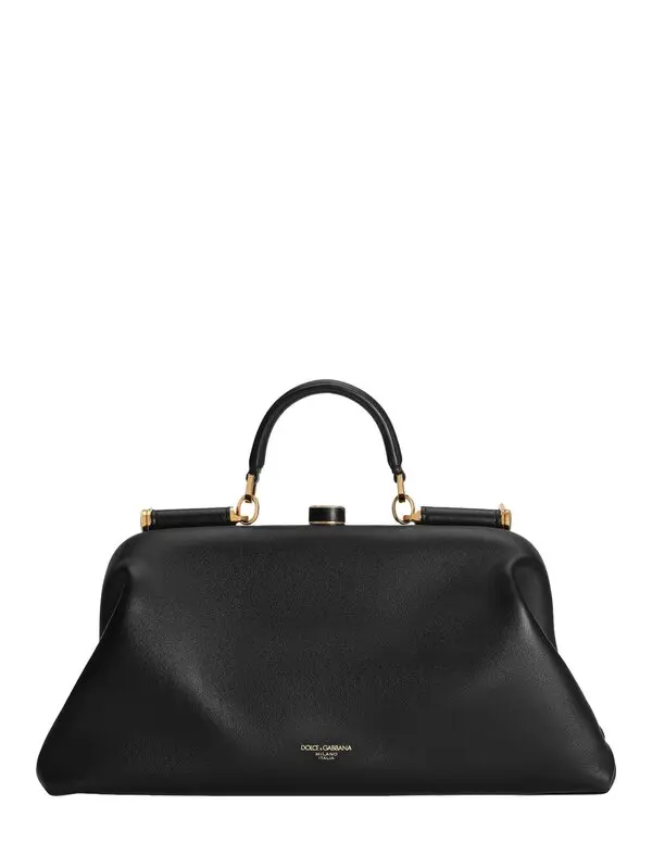 Dolce & Gabbana Nappa Plonge Leather Frame Bag - Nero