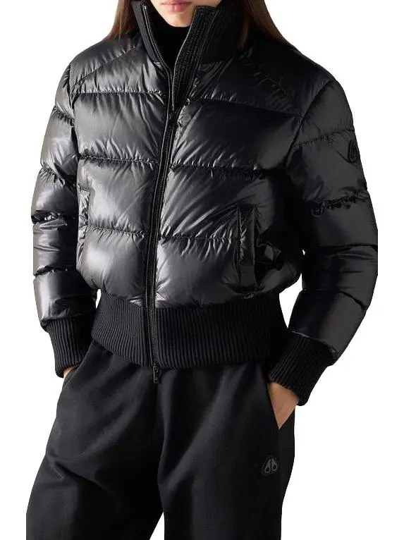 Moose Knuckles Queens 800-fill Power Down Bomber Jacket - Black