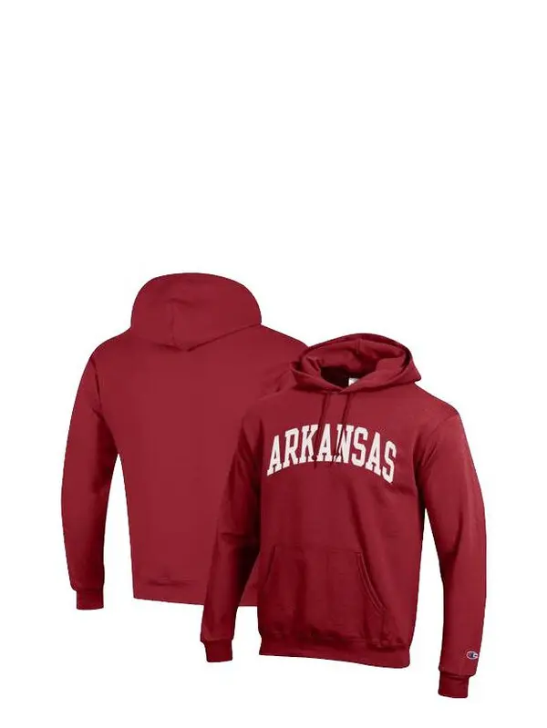 Champion Arkansas Razorbacks Basic Arch Fleece Pullover Hoodie - Cardinal