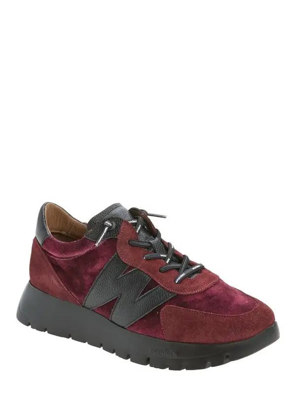 WONDERS Velvet Platform Sneaker - Vino
