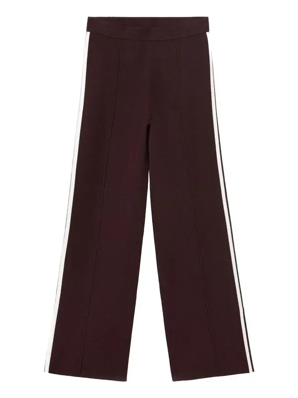 Mango Side Stripe Knit Pants - Chocolate
