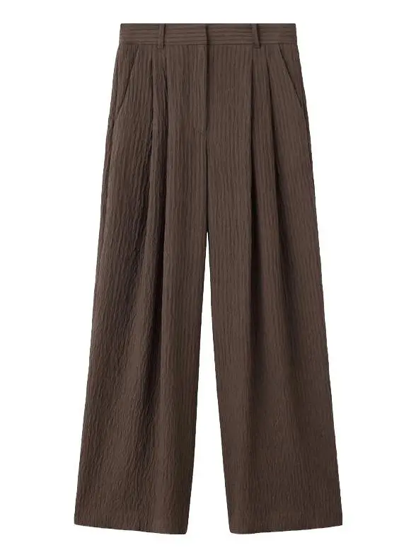 Mango Fluid Wide Leg Pants - Brown